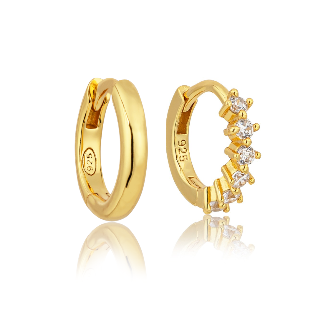 Sophisticated gold vermeil and rhodium earrings at reasonable prices ...